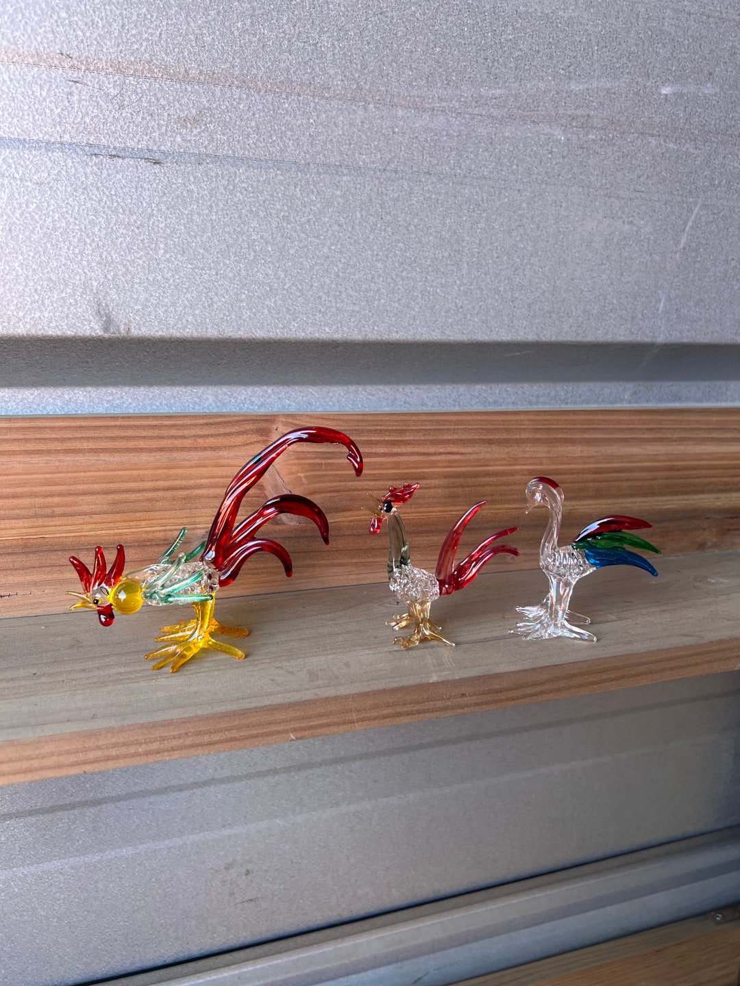 Miniature Glass Chickens. Cute and Adorable. Has Beautiful Colors. Sold ...