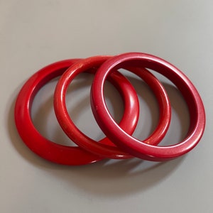 Vintage Cherry Red Plastic Bangles. Great Addition to Your Outfits. A ...