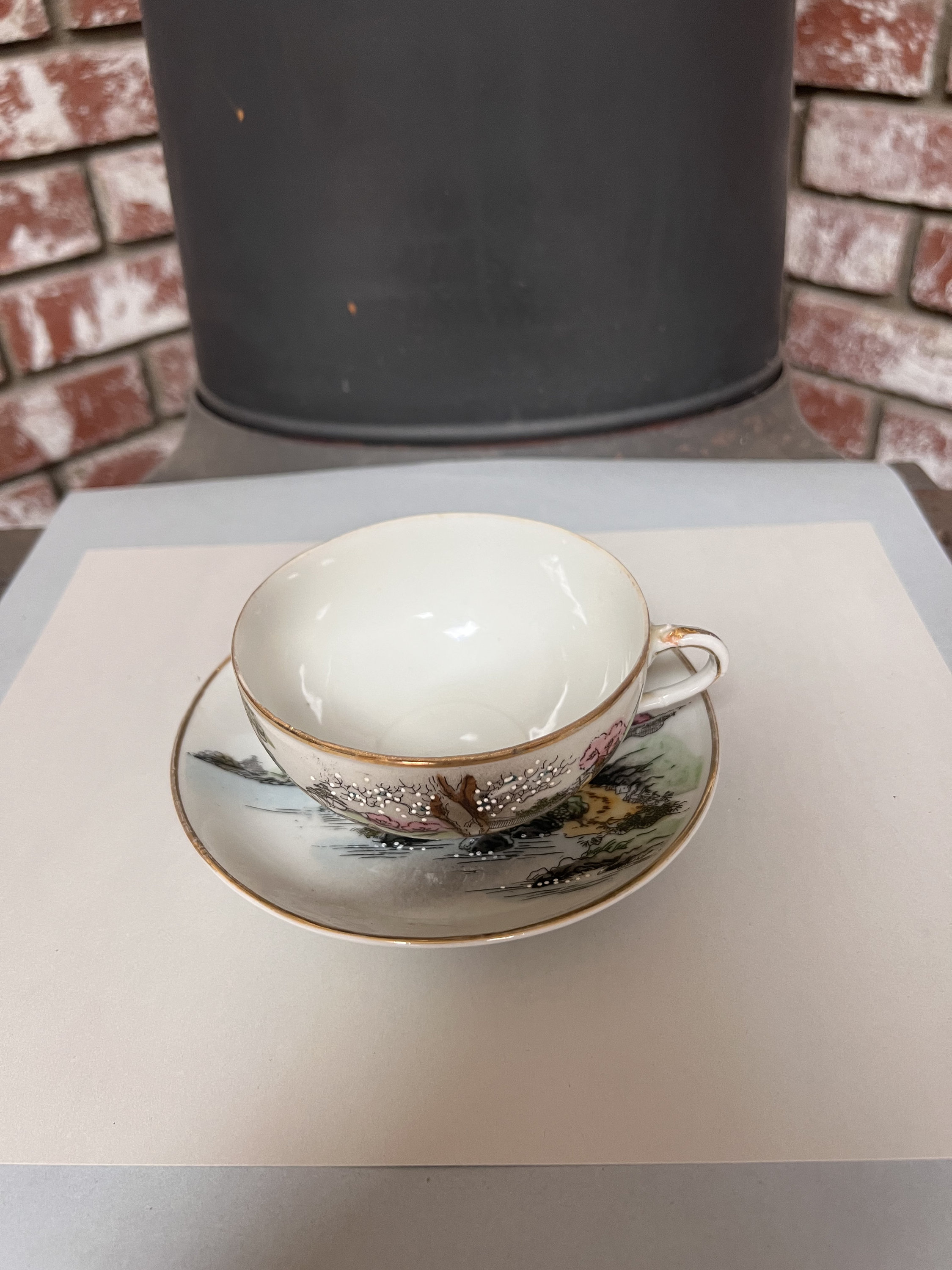 Vintage Asian Tea Cup and Saucer. Has Beautiful Designs With - Etsy