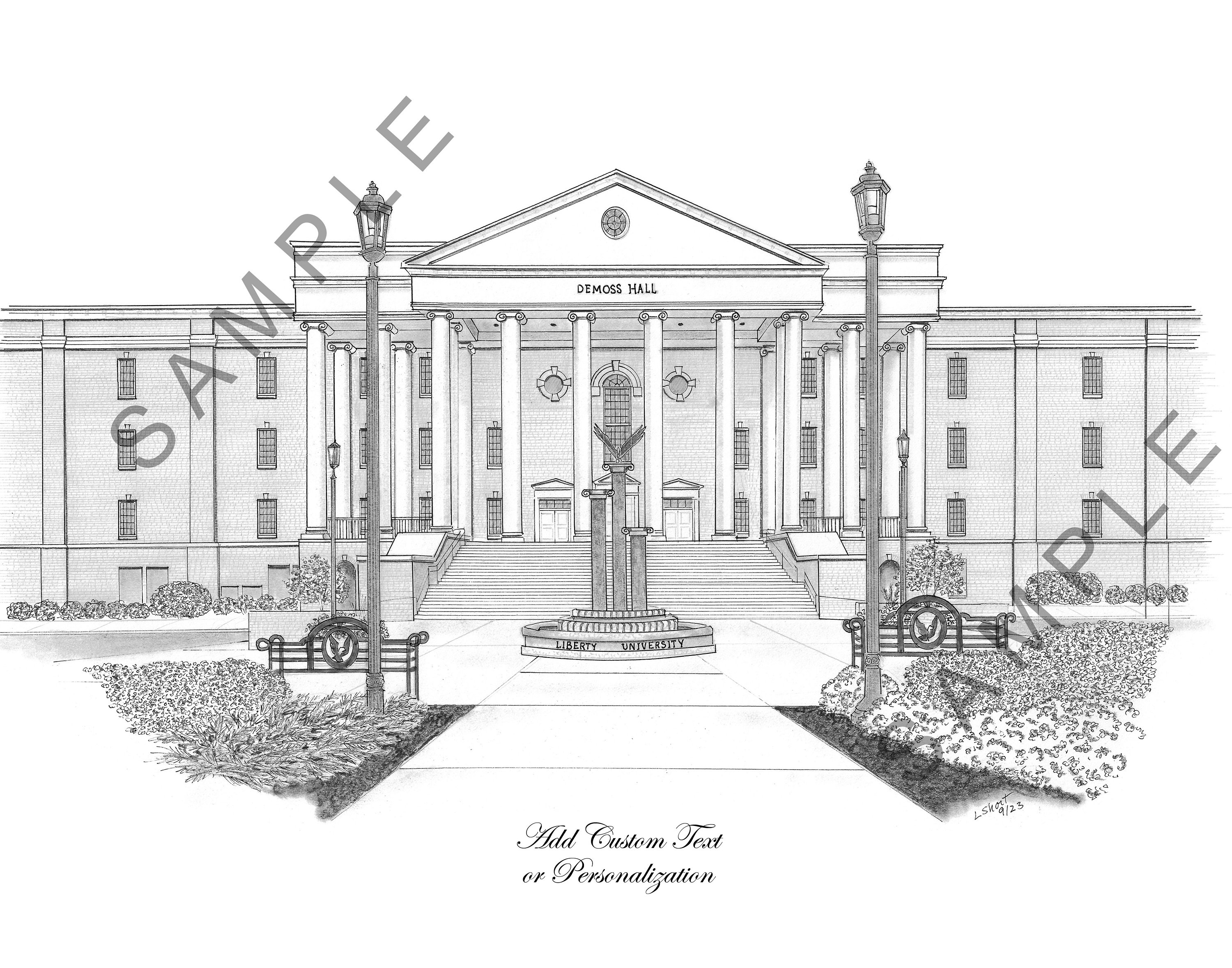 Liberty University Demoss Hall Art Print - Etsy
