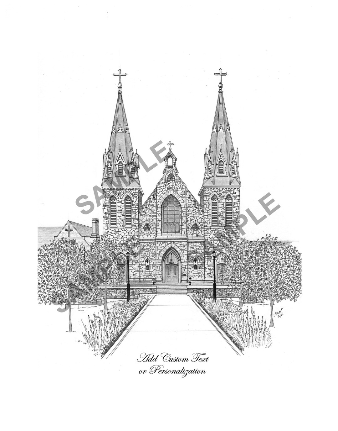 Villanova - University's St. Thomas of Villanova Church Art Print - Etsy
