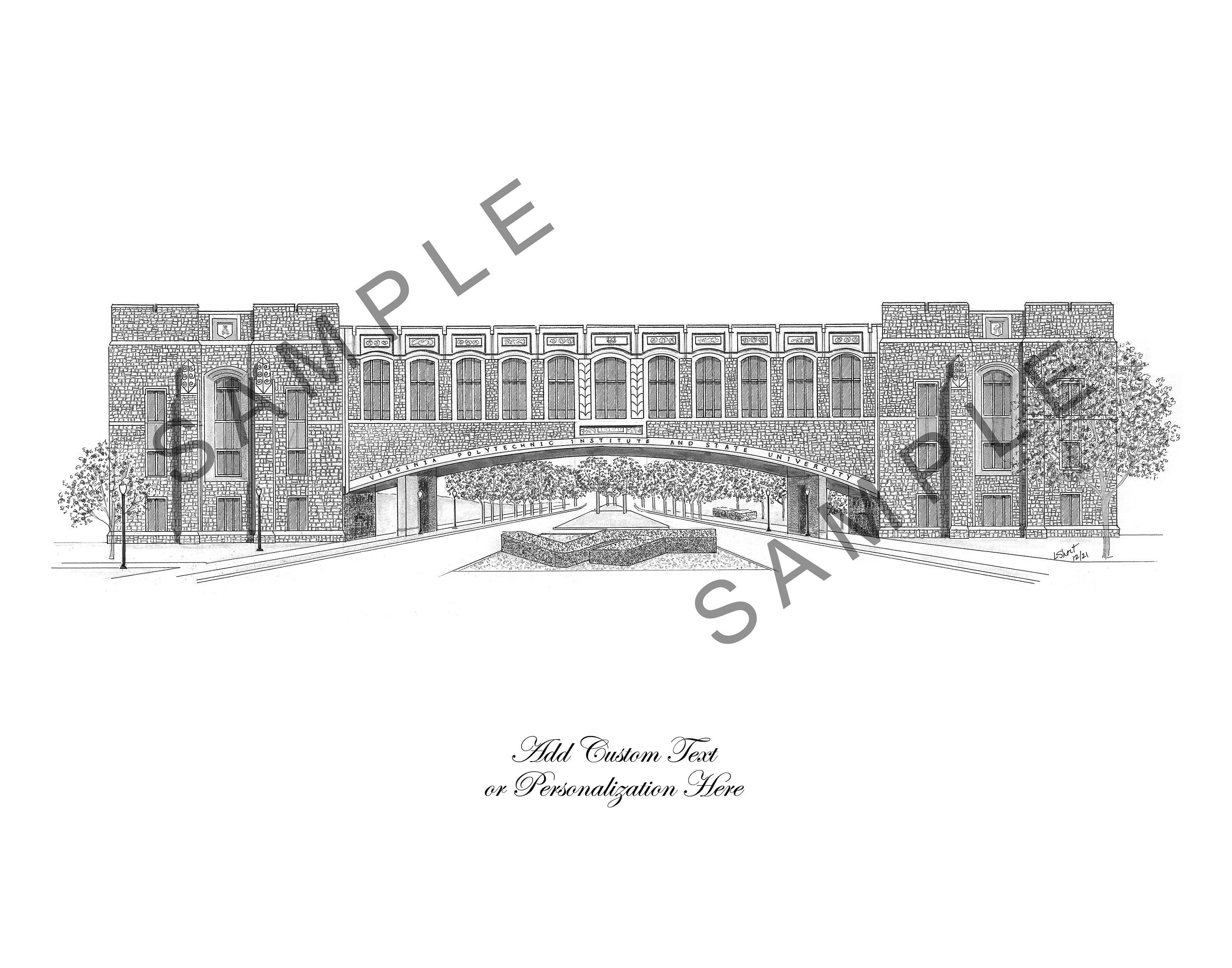 Virginia Tech Torgersen Hall Art Print - Etsy
