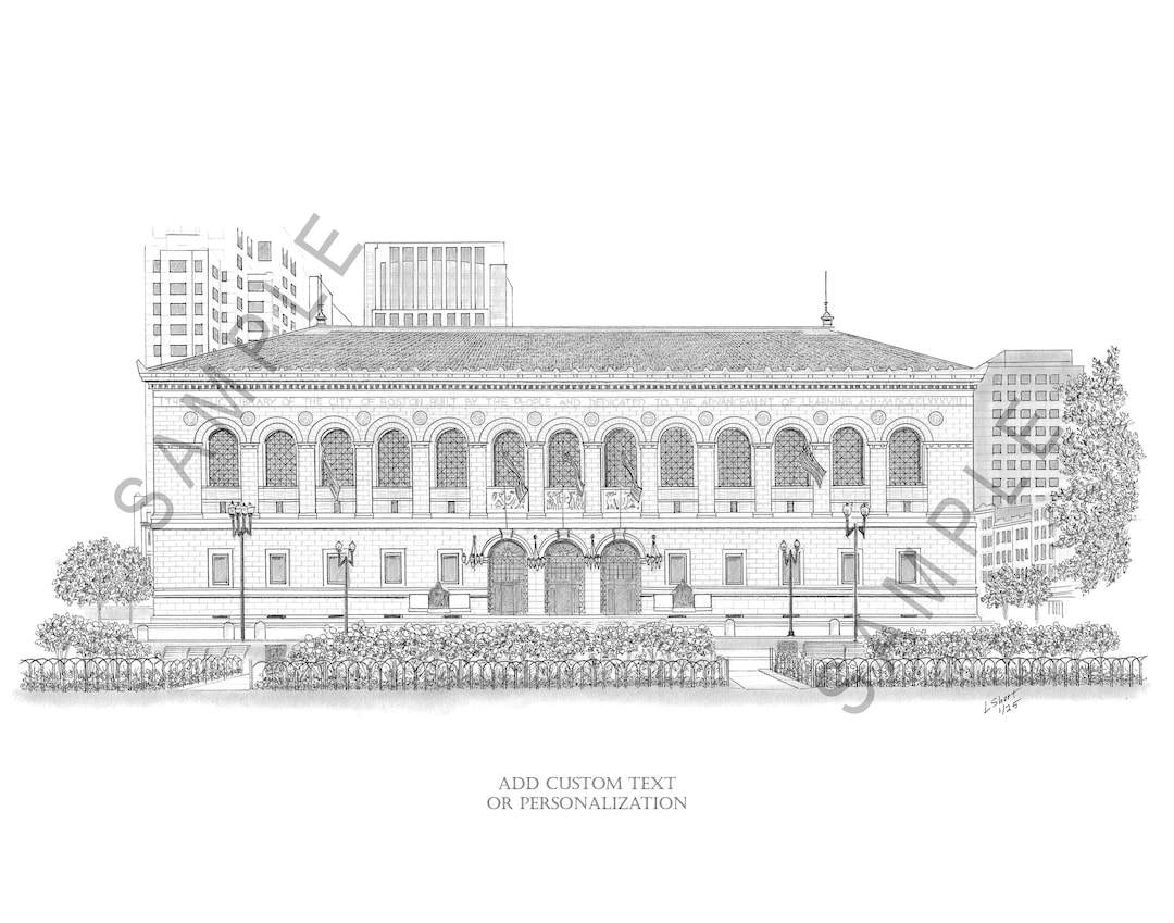 Boston Public Library Art Print - Etsy