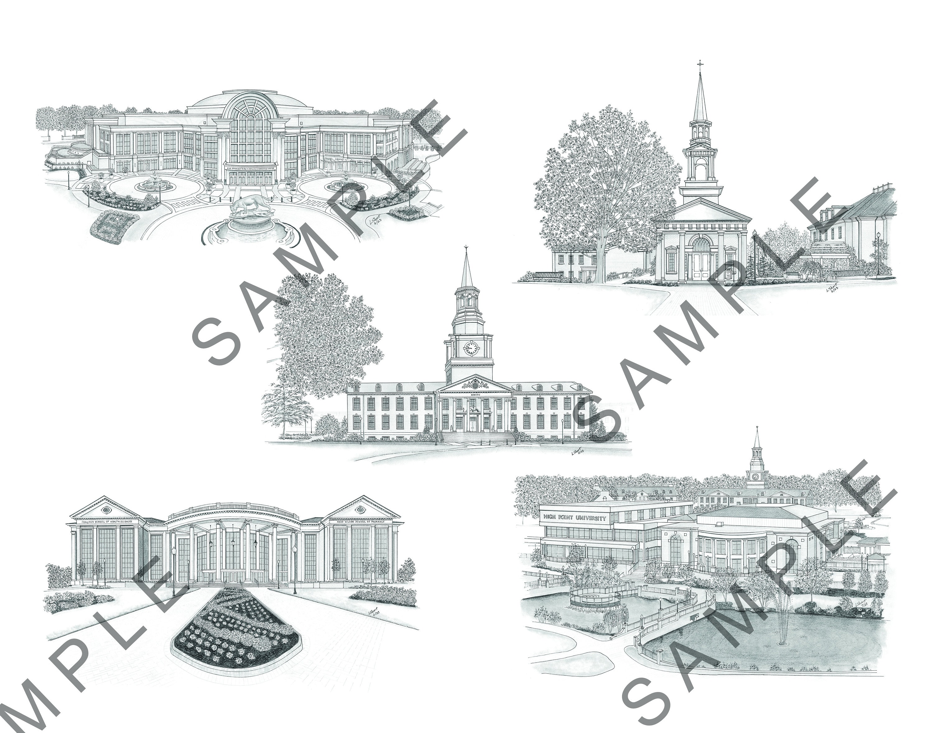 High Point University Collage Art Print - Etsy