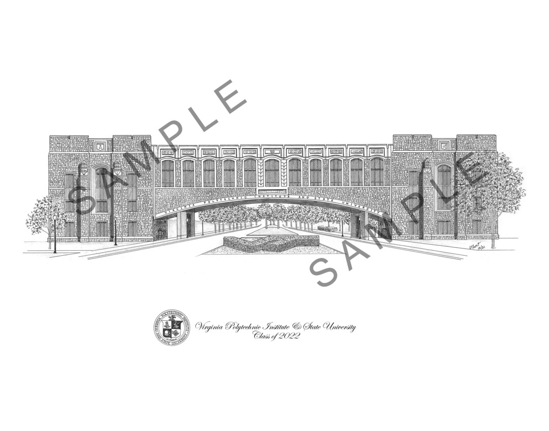 Virginia Tech Torgersen Hall Art Print - Etsy