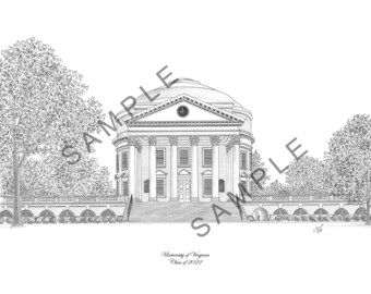 University of Virginia Print | Etsy