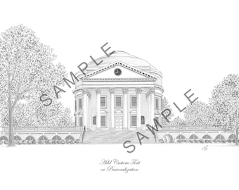 8 X 10 University of Virginia Rotunda Watercolor Limited Edition Print ...
