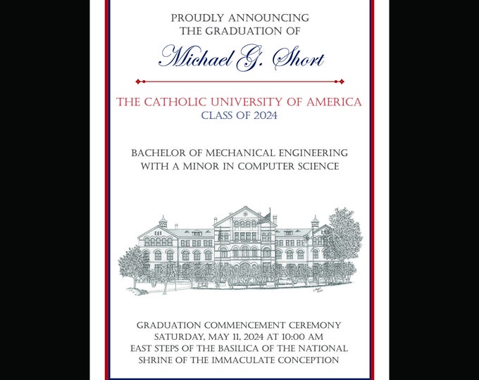 Single Sided Custom Graduation Announcements - Etsy