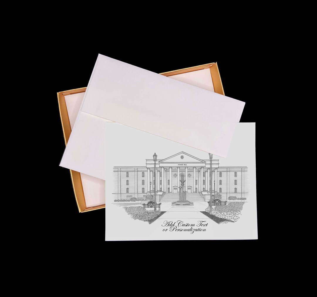 Liberty - University Demoss Hall Note Card - Etsy