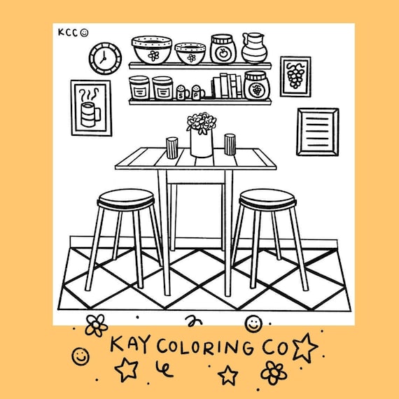 Dining Room Coloring Pages