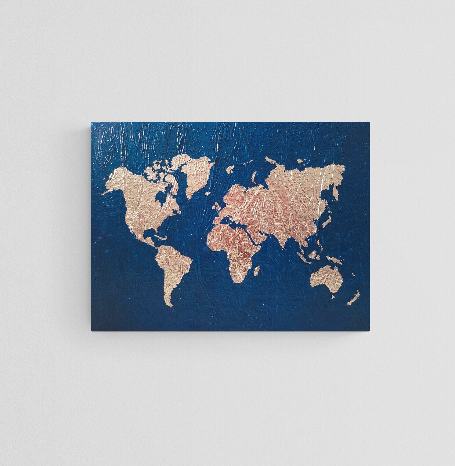 Handmade World Map Acrylic Painting Wall Art 24x18 Modern Wall Art With ...