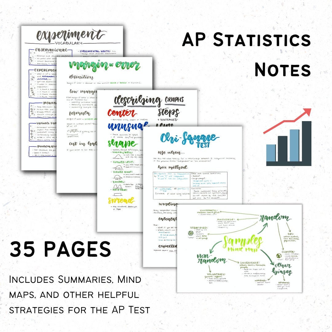 AP Statistics Notes 35 Pages - Etsy