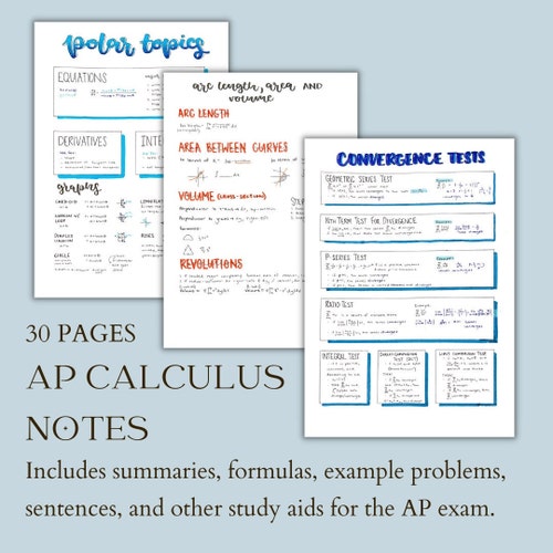 Calculus Notes - Etsy