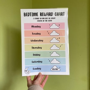 Bedtime Reward Chart - Kids Routine - Helping to Sleep in Their Own Bed ...