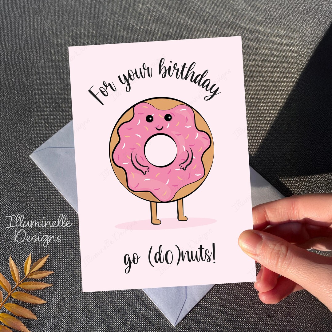 For You Birthday Go Donuts Card, Birthday Card, Donut Lovers, Donut ...