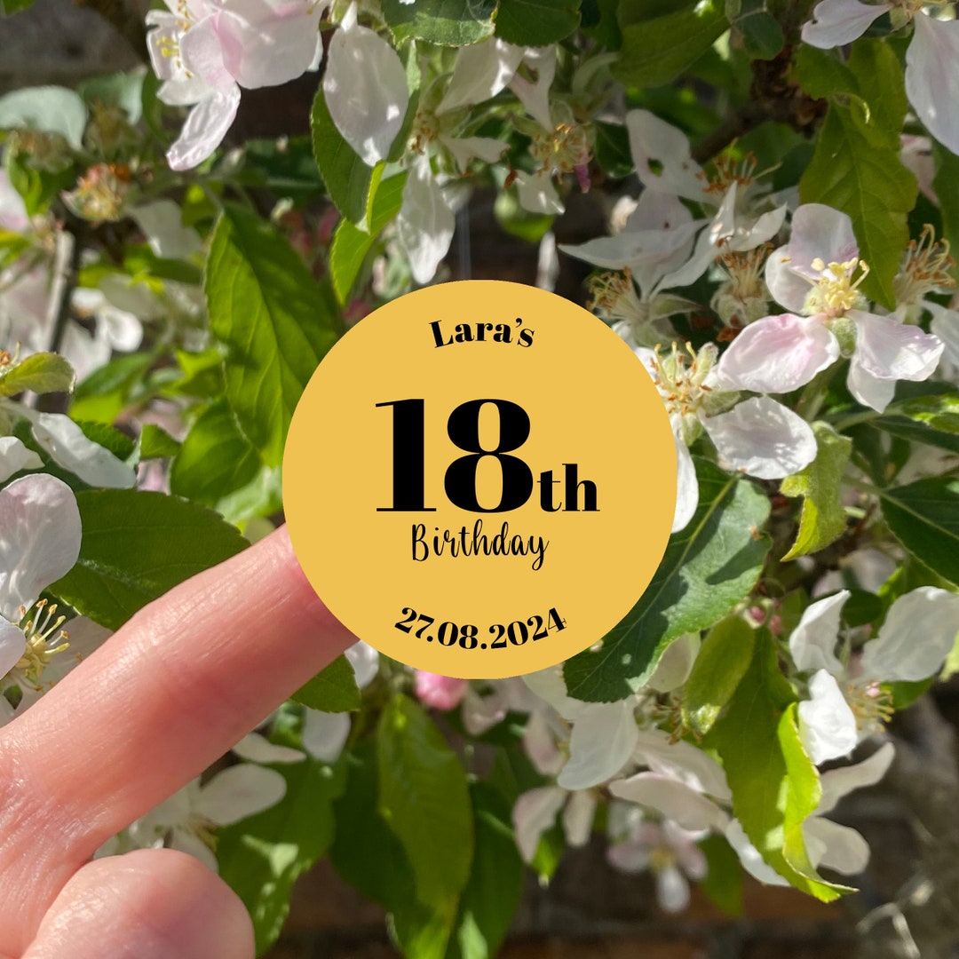 18th Birthday Stickers, Personalised, Customise the Date,30th Birthday ...
