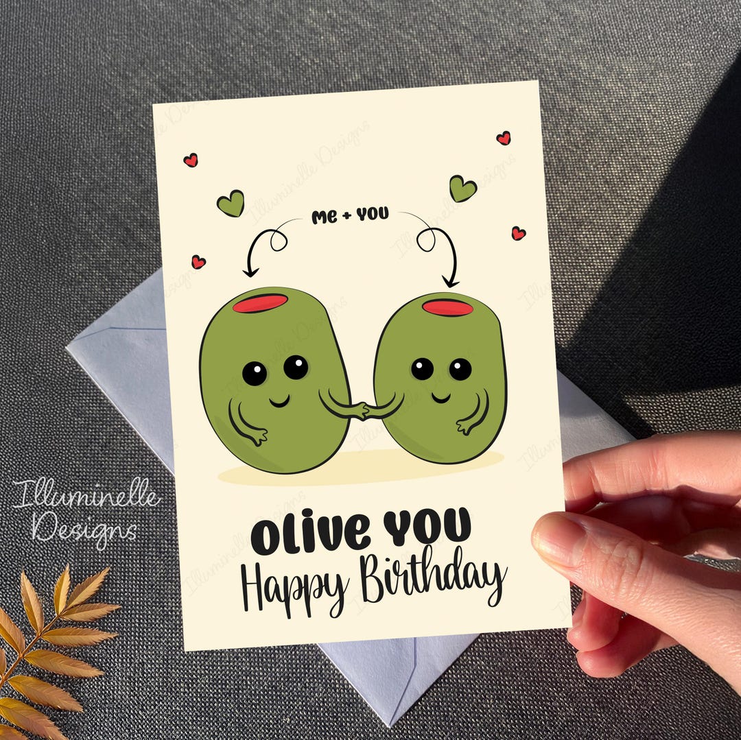 Olive You Card, Greeting Card, Olive Puns, Olive Lovers, Foodie ...