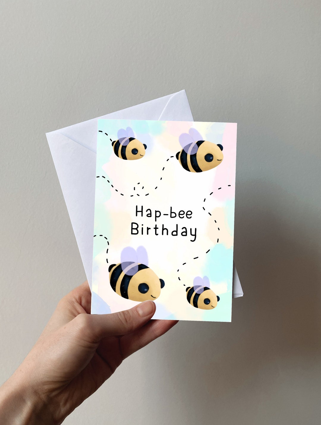 Hap-bee Birthday Card, Greeting Card, Cute Card, Bee Lover Gift ...