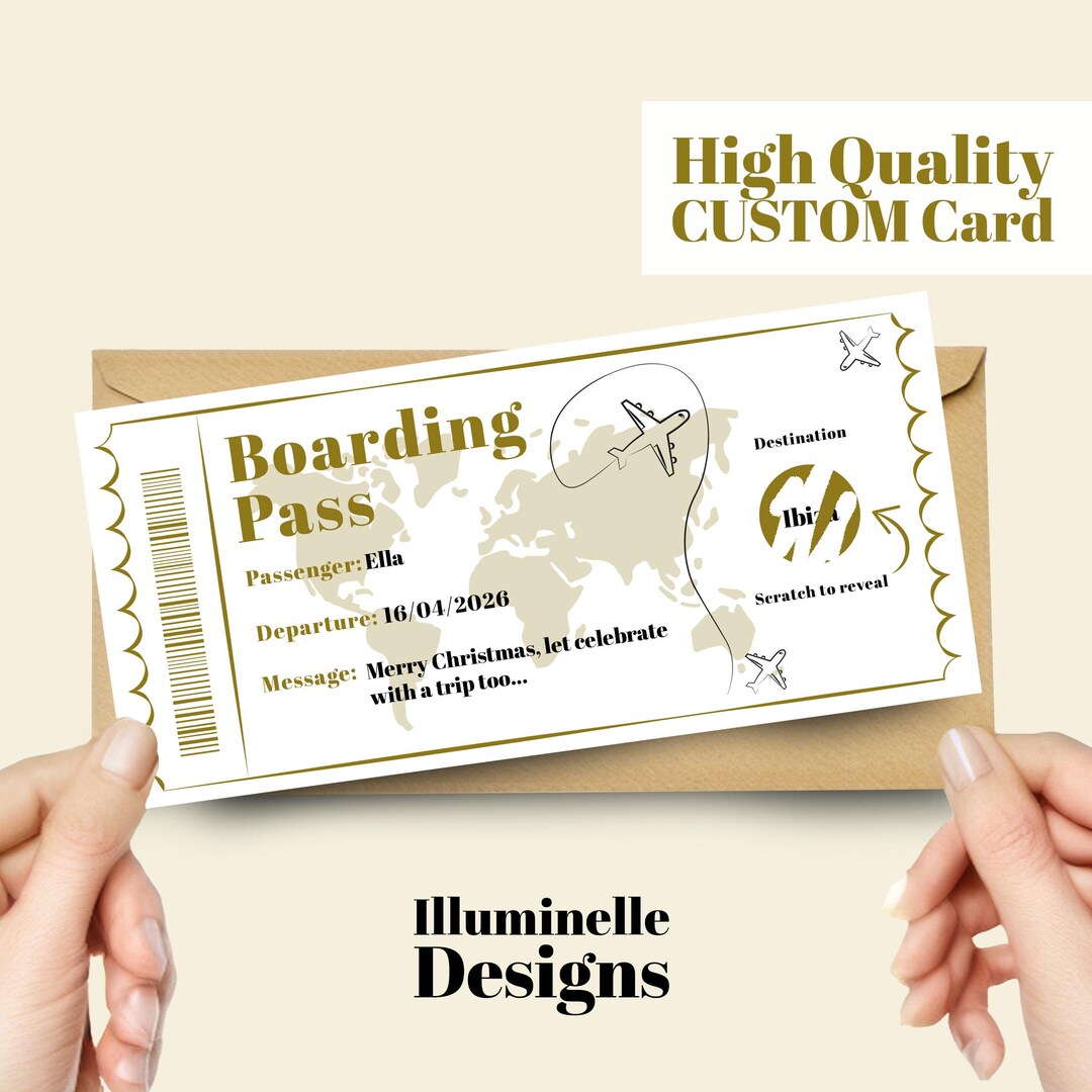 Personalised Boarding Pass Scratch Card: Surprise Trip Ticket - Etsy