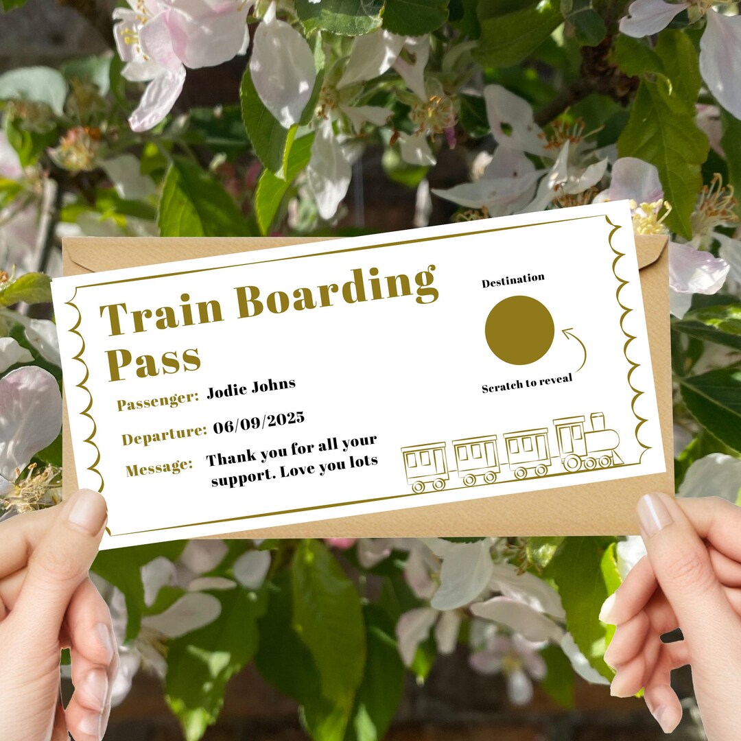 Train Boarding Pass Custom Ticket, Custom Ticket Voucher, Train Trip ...