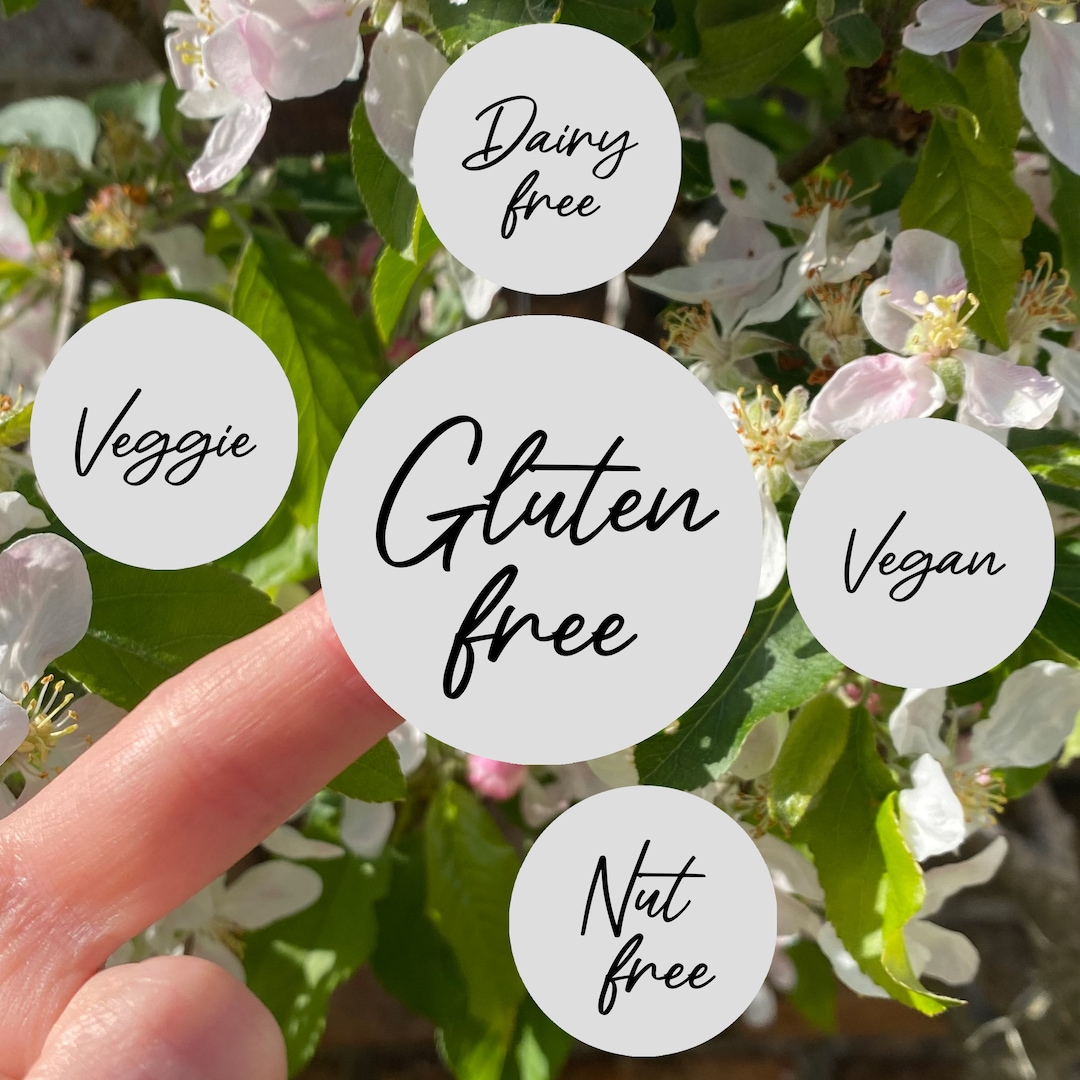 Food Intolerance Stickers: Gluten-free, Vegan, Nut-free - 12 Pack - Etsy