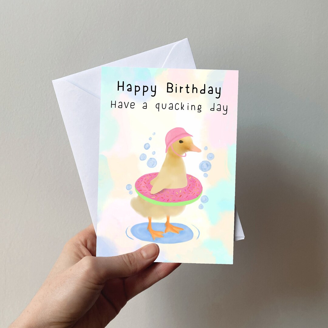 Ducky Birthday Card/ Have A Quacking Day. Eco Friendly - Etsy