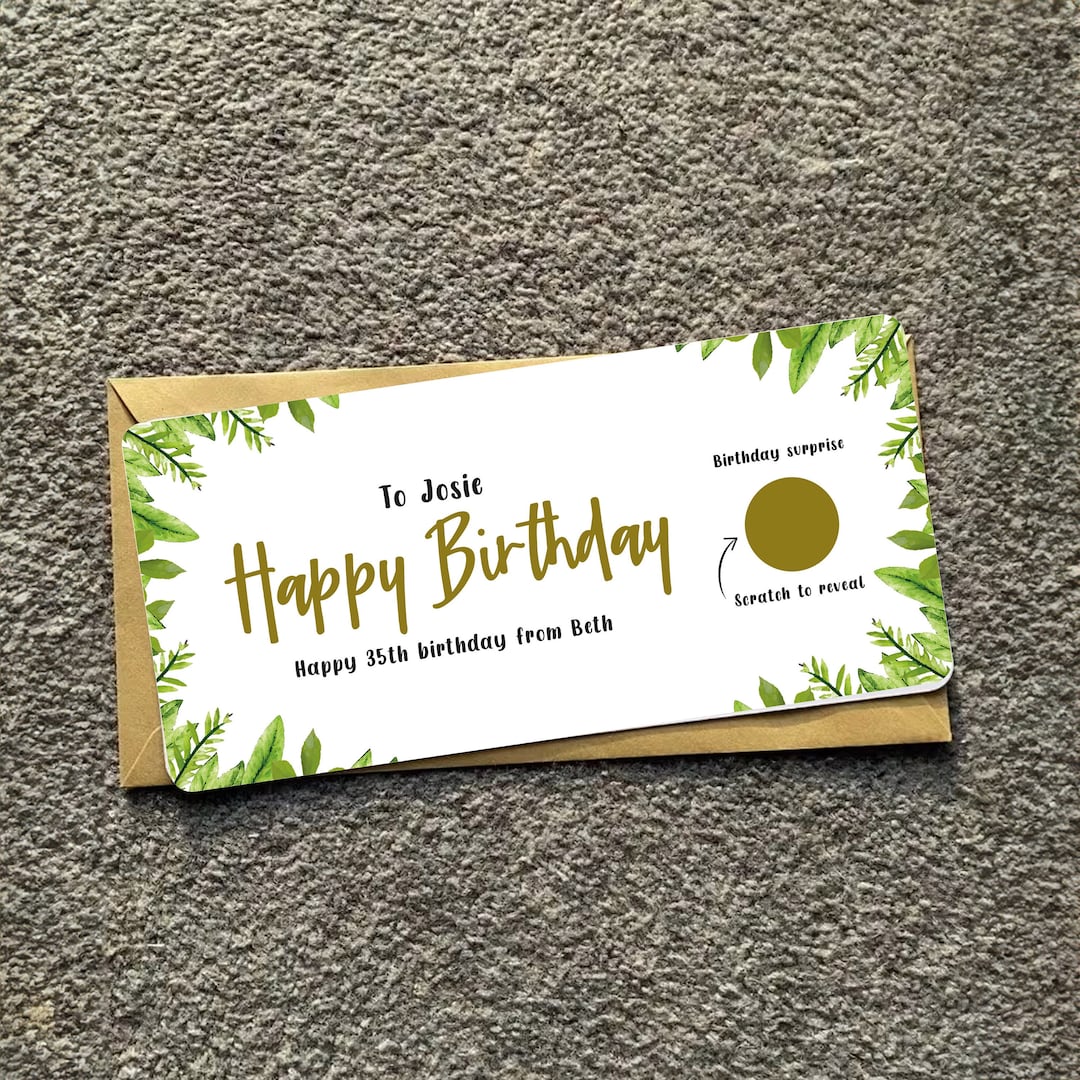 Personalised Scratchcard Birthday Surprise, Gift Scratch Off, Ticket ...