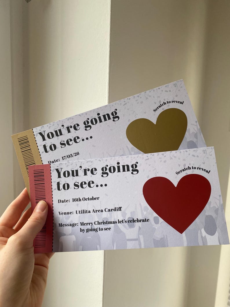 Personalised Scratch Reveal Ticket | Concert, Birthday or Theatre Gift ...