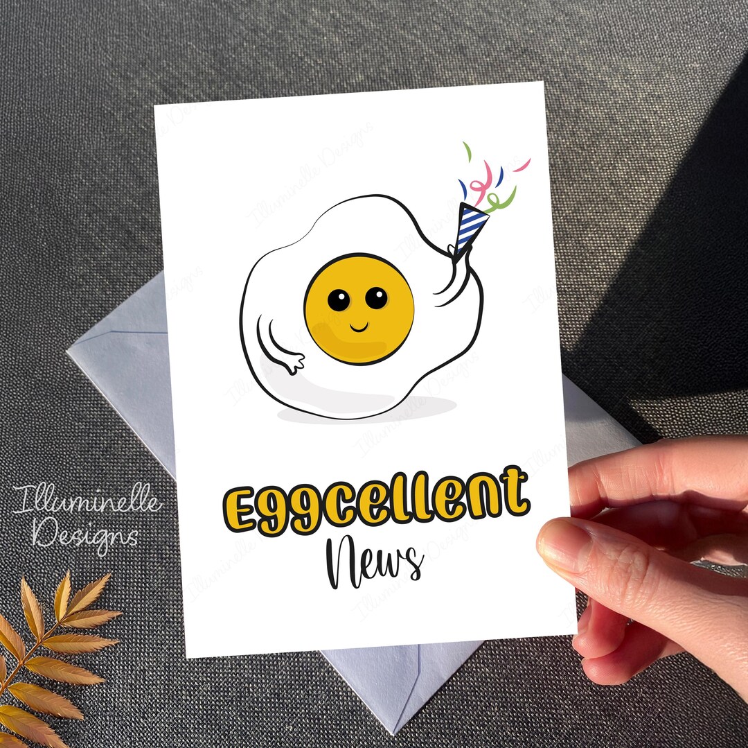 Eggcellent News Card, Congratulations, Egg Lovers, Egg Puns, Congrats ...