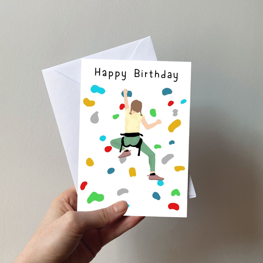 Climbing Birthday Card, Mountain Lover Card, Outdoor Enthusiast Gift ...