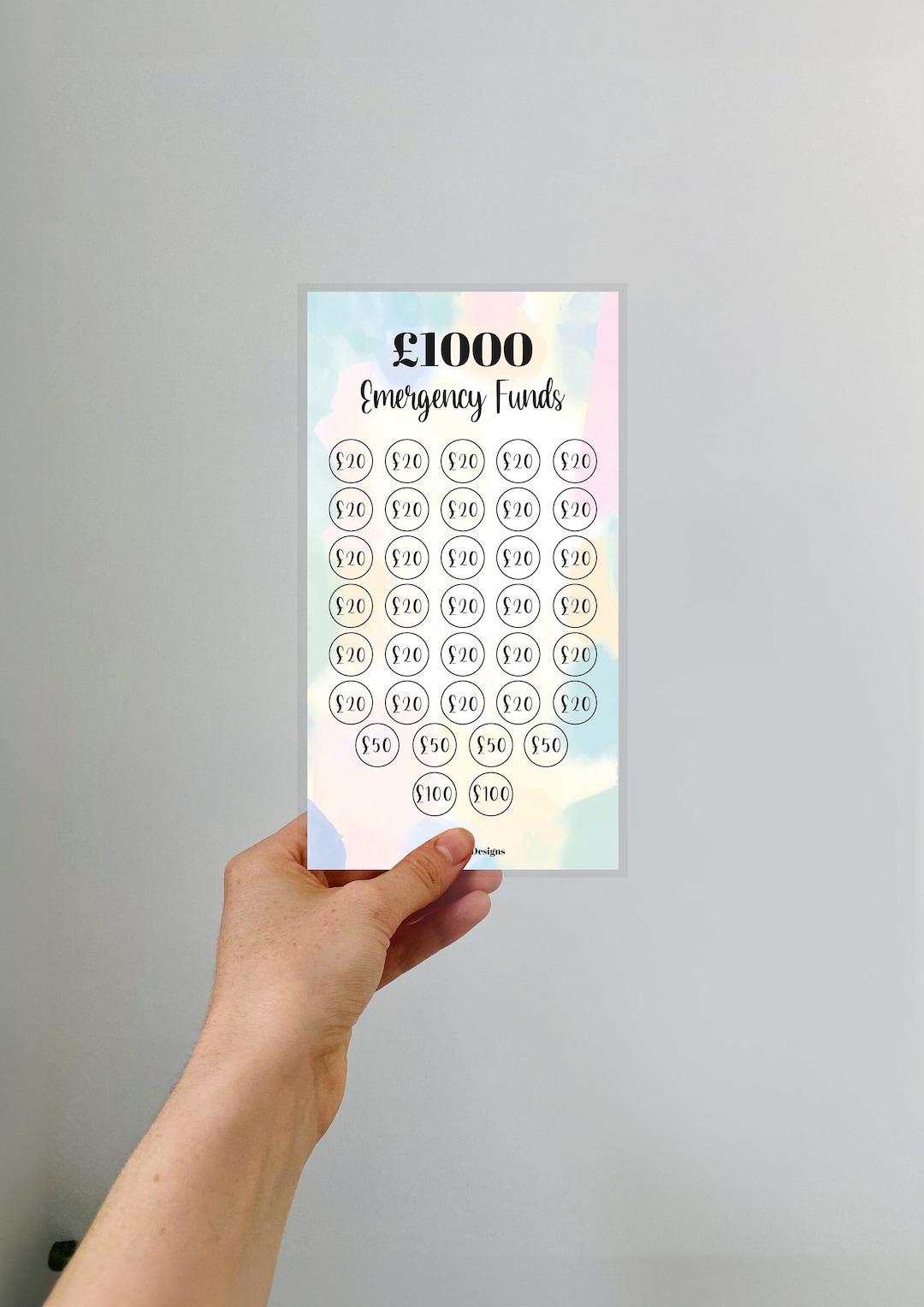 1000 Pound Emergency Funds, Saver Tracker, Money Saving Challenge ...