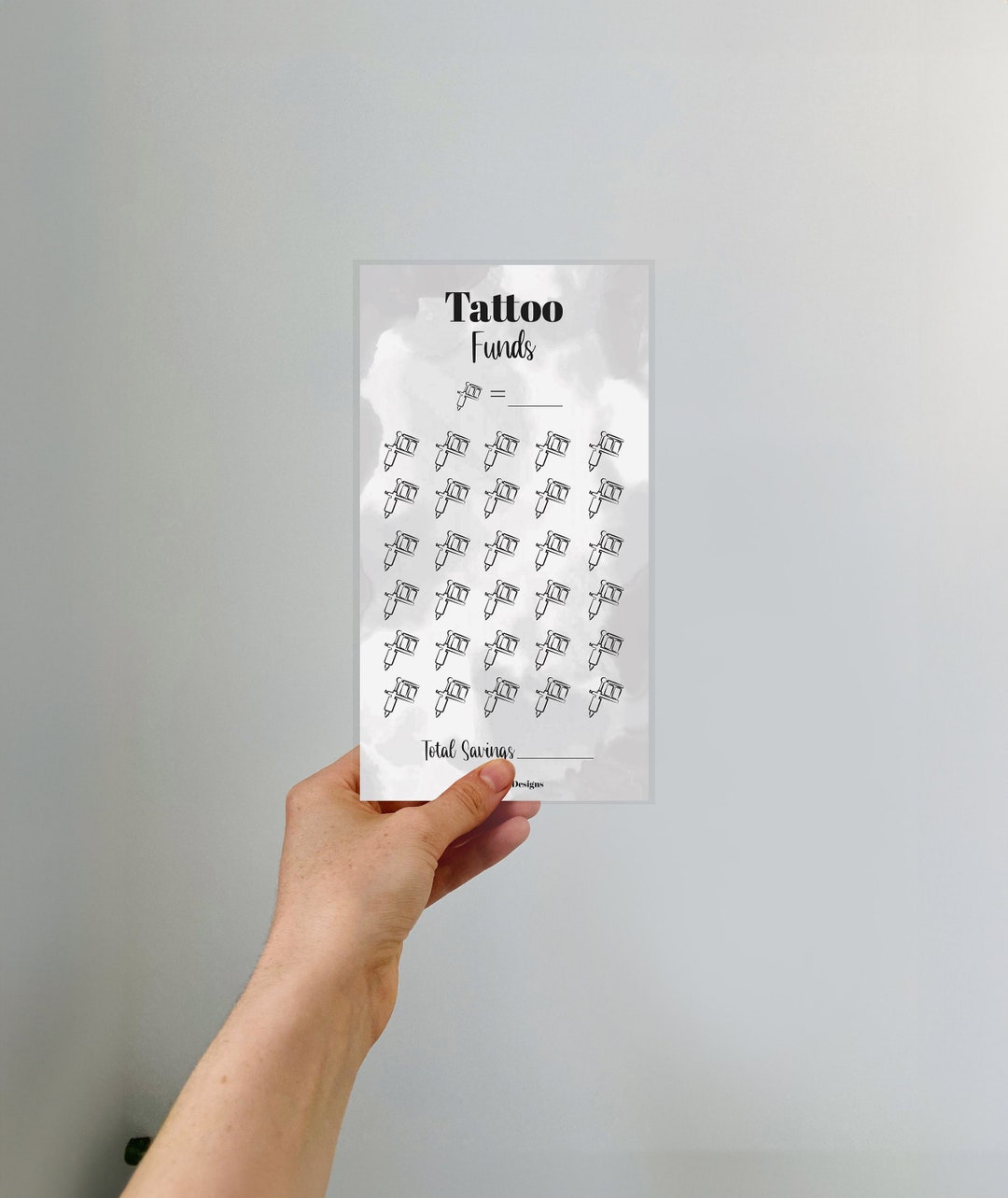 Tattoo Saving Tracker: Laminated Money Challenge Card, Money Wallet - Etsy