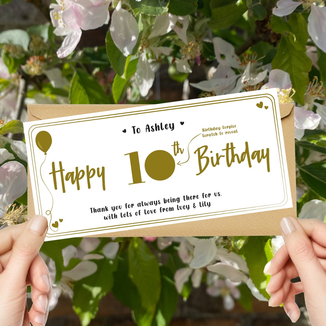 Personalised Birthday Scratch Reveal Card: Surprise Gift Ticket for Any ...