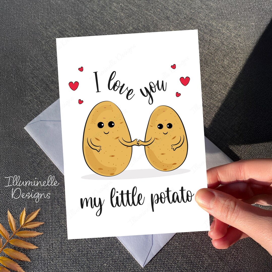 I Love You My Little Potato Anniversary Card Cute Jacket Potato Card ...