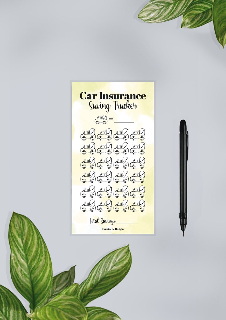 Car Insurance Savings Tracker: Laminated Money Challenge - Etsy