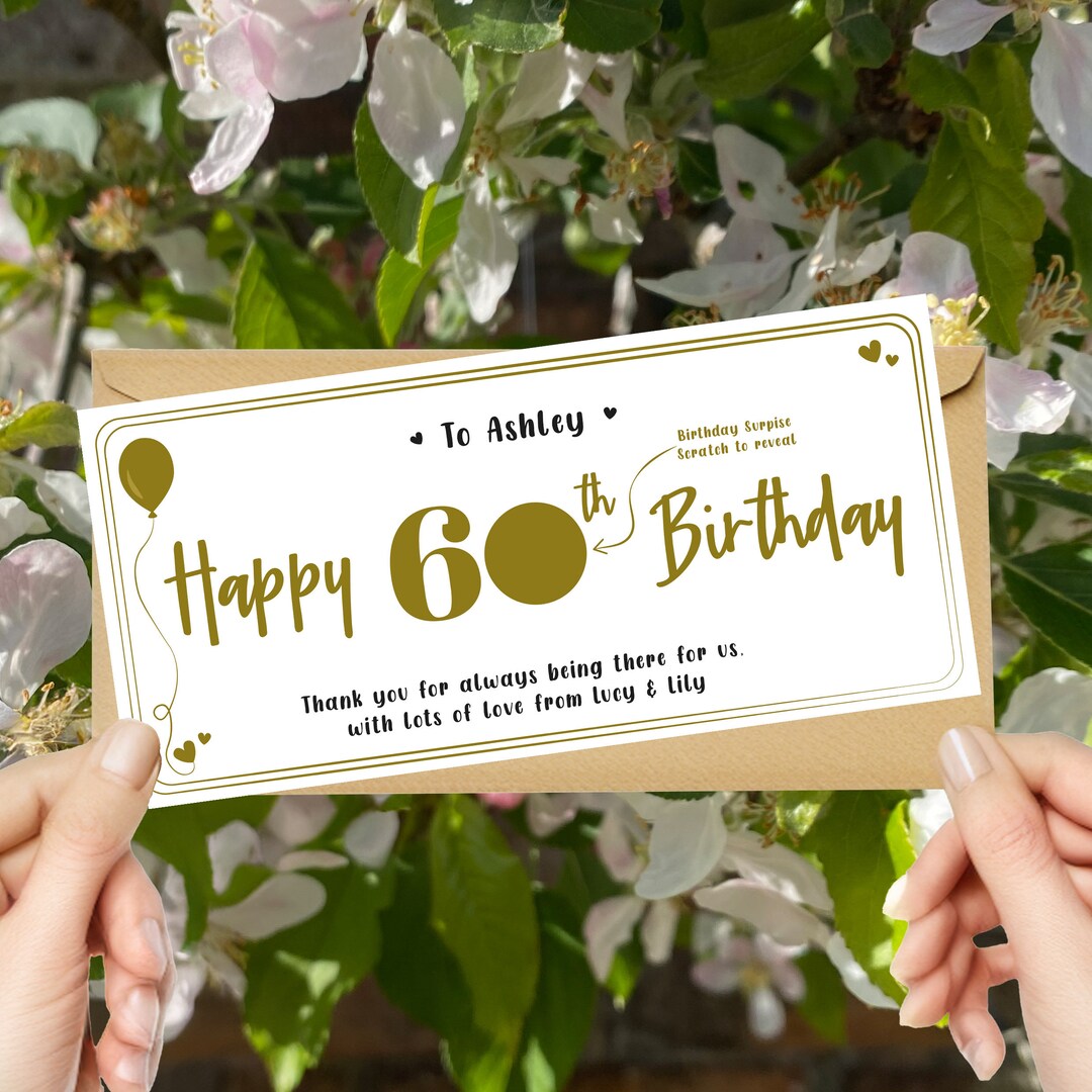 Personalised Birthday Scratch Reveal Card: Surprise Gift Ticket - Etsy