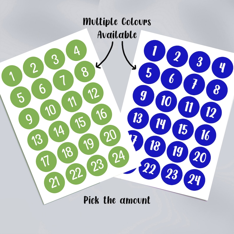 Number Coloured Sticker Sheets Pick From 8 Stickers, 40mm Diameter ...