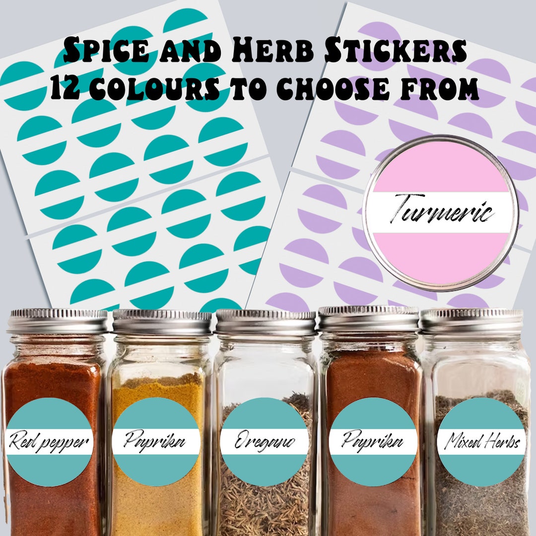 Blank Herb & Spice Jar Labels: 40mm Circle Stickers, Write-on Yourself ...