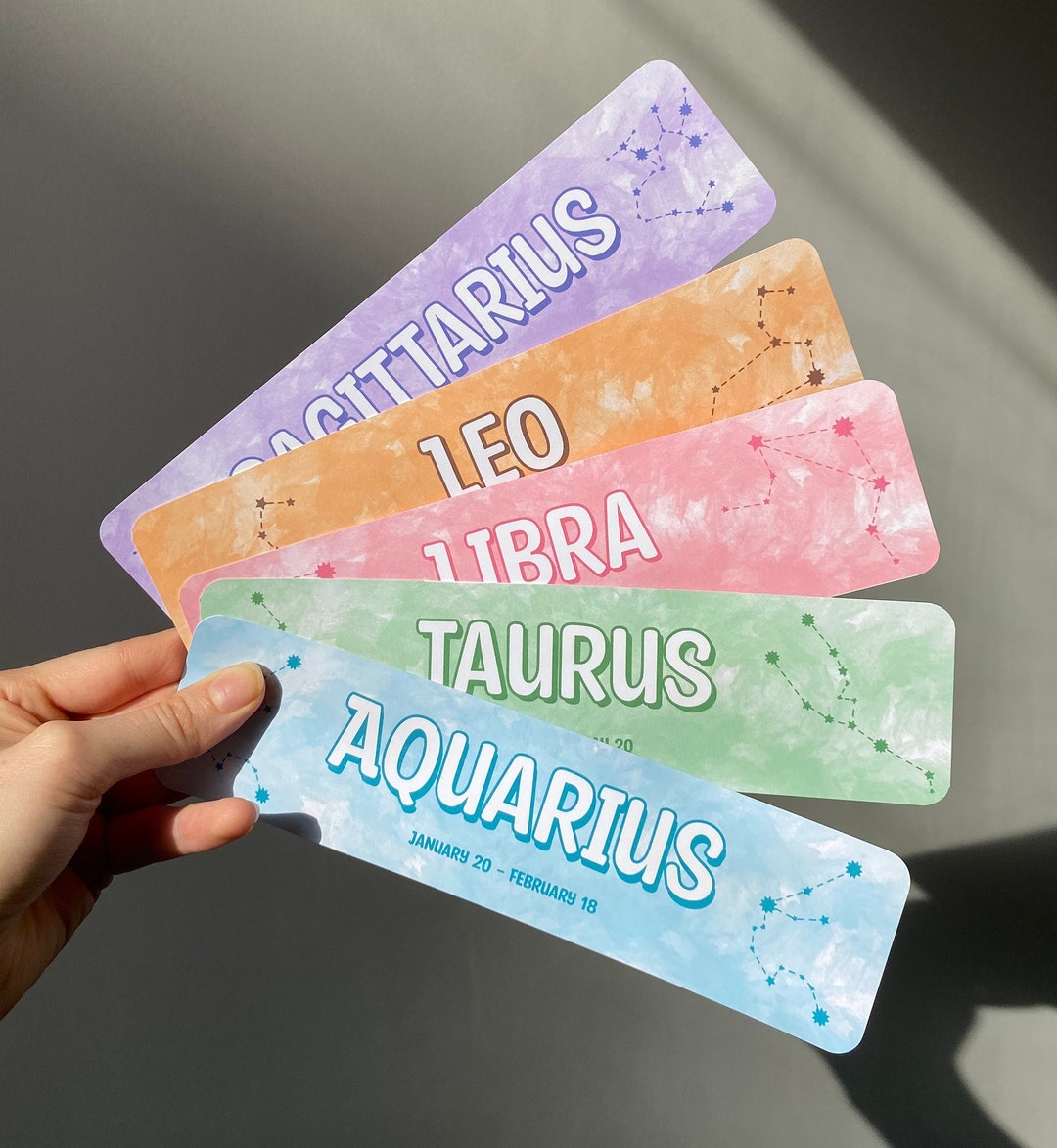 Zodiac Sign Bookmark: Personalized Astrology Gift, Star Constellation ...