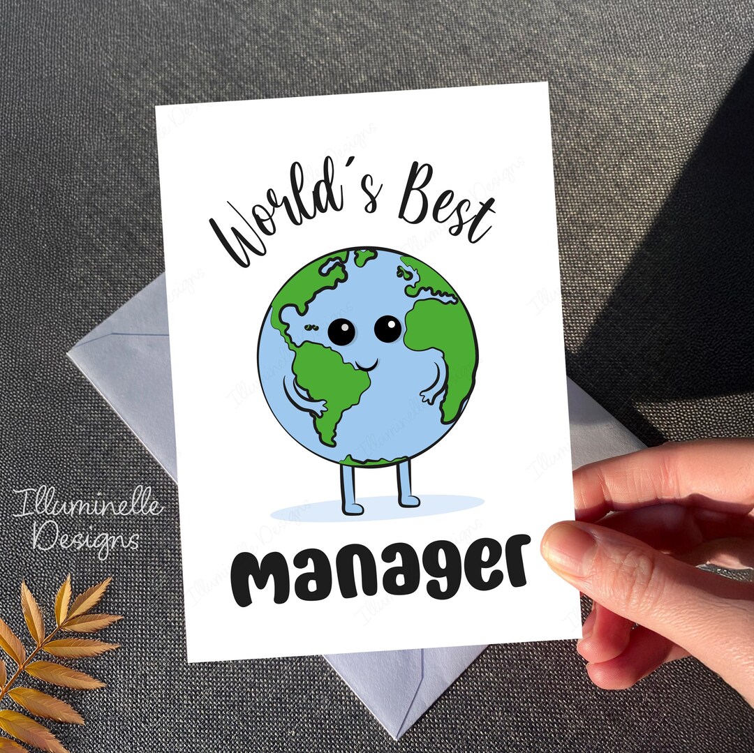 World's Best Manager Card, Thank You Manager Card, Card Puns, Manager ...