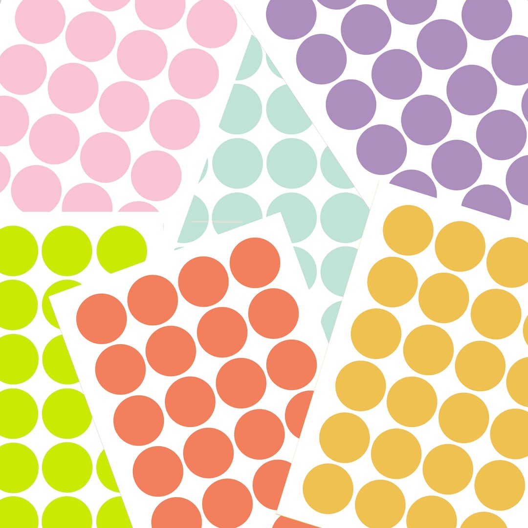 Colored Circle Stickers: Scrapbooking Paper Labels (40mm) - Etsy