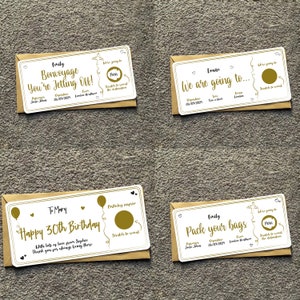 Merry Christmas Gift Reveal Card Custom Made Scratch off Personalised ...