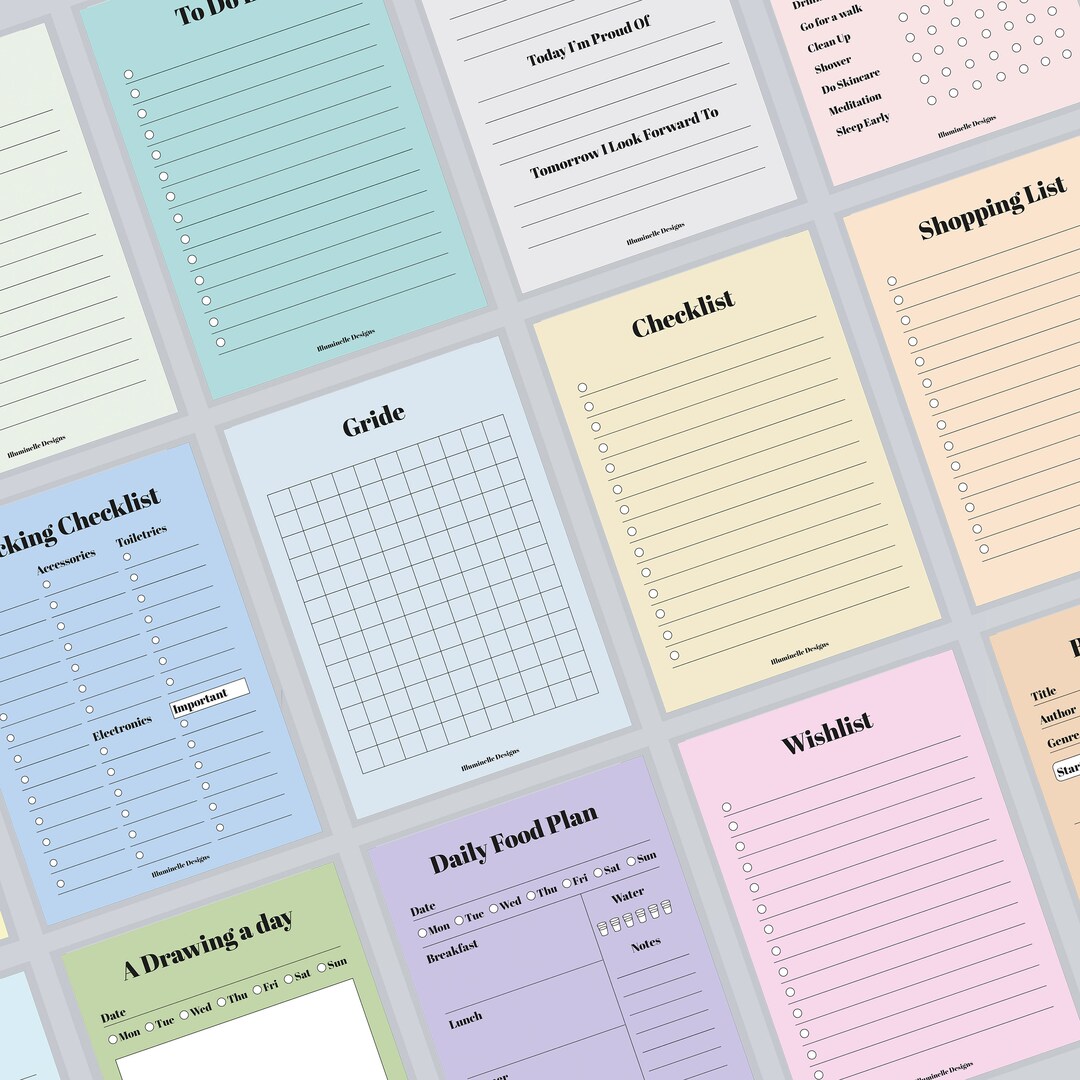 Reuseable Trackers Checklist A6 Packing List Gride - Etsy