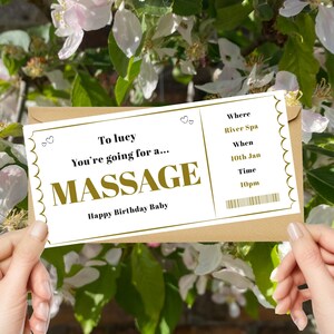 Personalised Massage Ticket: Birthday Gift Reveal, Spa Day Voucher - Etsy