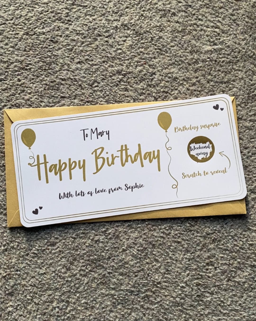 Personalised Scratchcard Surprise, Gift Scratch Off, Ticket Voucher ...