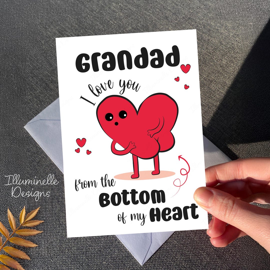Funny Grandad Birthday Card, Grandad I Love You From the Bottom of My ...
