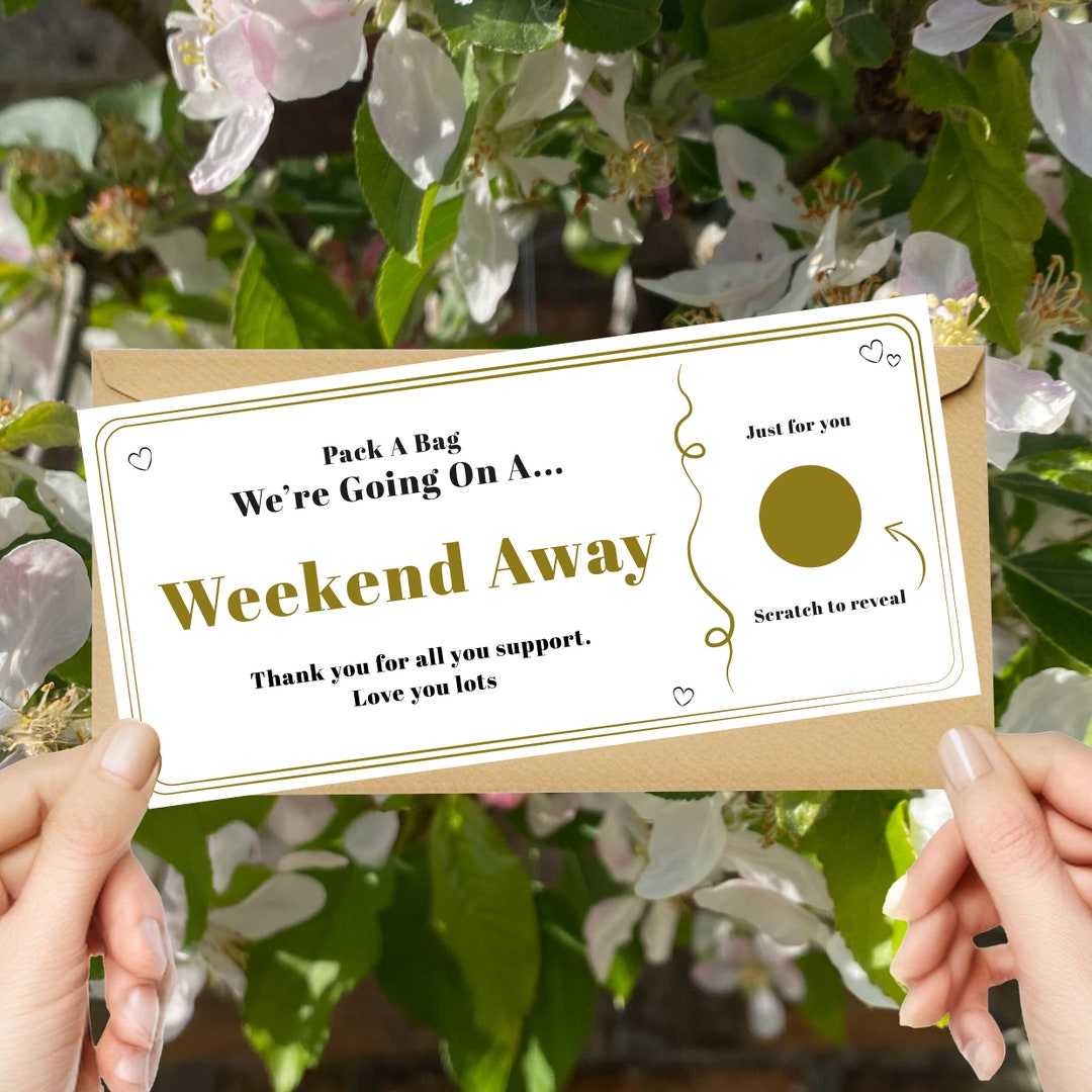 Personalised Weekend Away Scratch Card: Surprise Gift Reveal - Etsy
