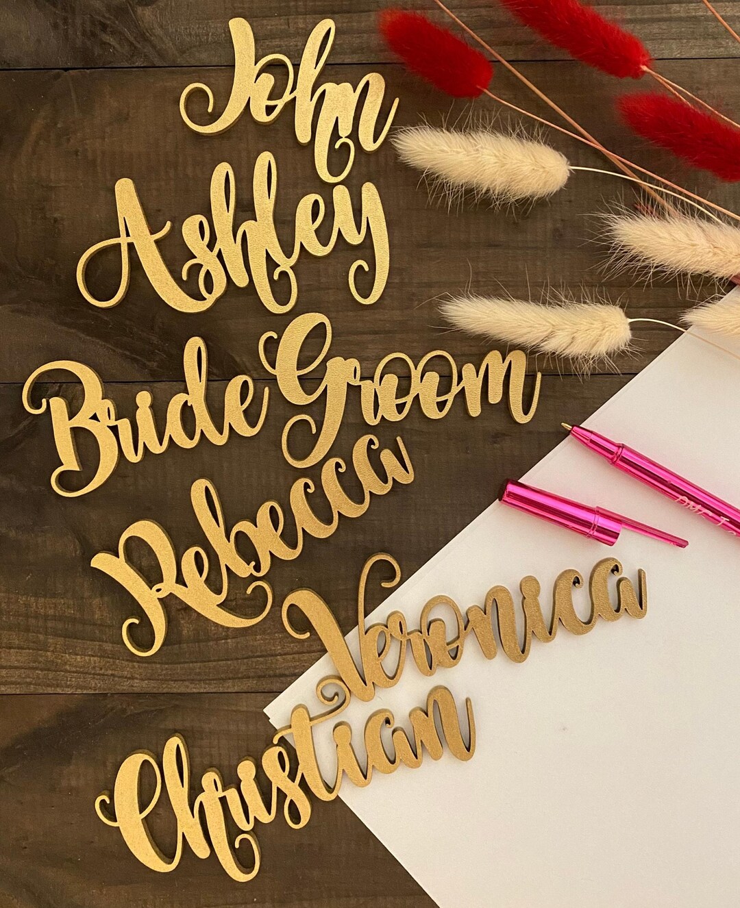 Name Place Settings, Wooden Place Names, Place Cards, Wedding Place ...