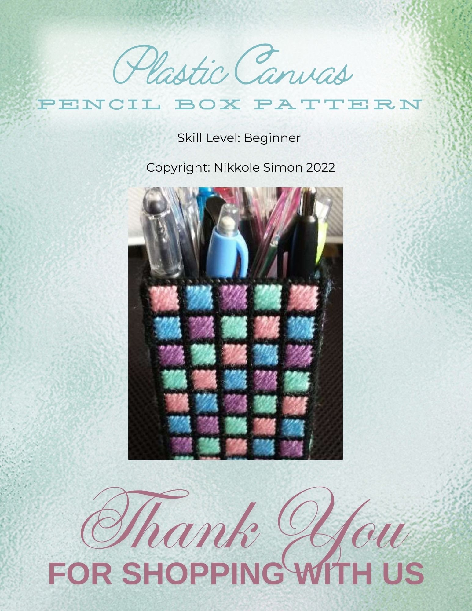 Plastic Canvas Pencil Box Pattern - Pattern Only - Etsy