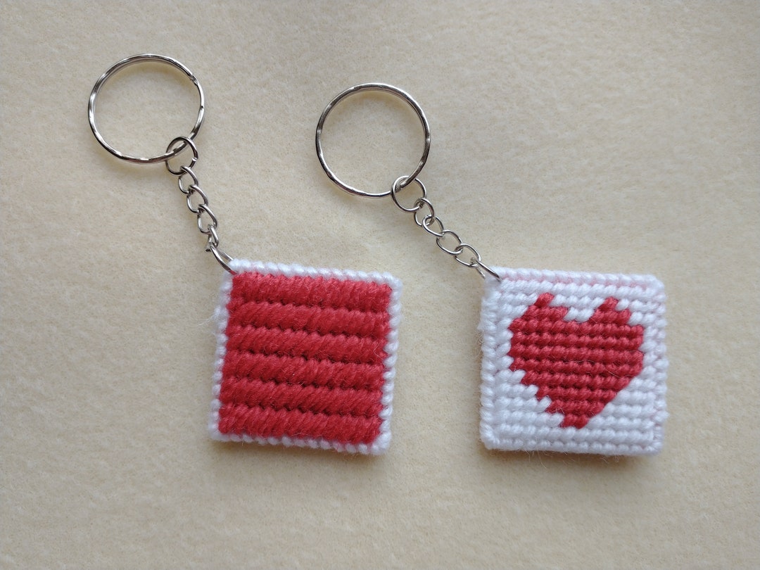 Plastic Canvas Heart Key Chain Pattern - Etsy